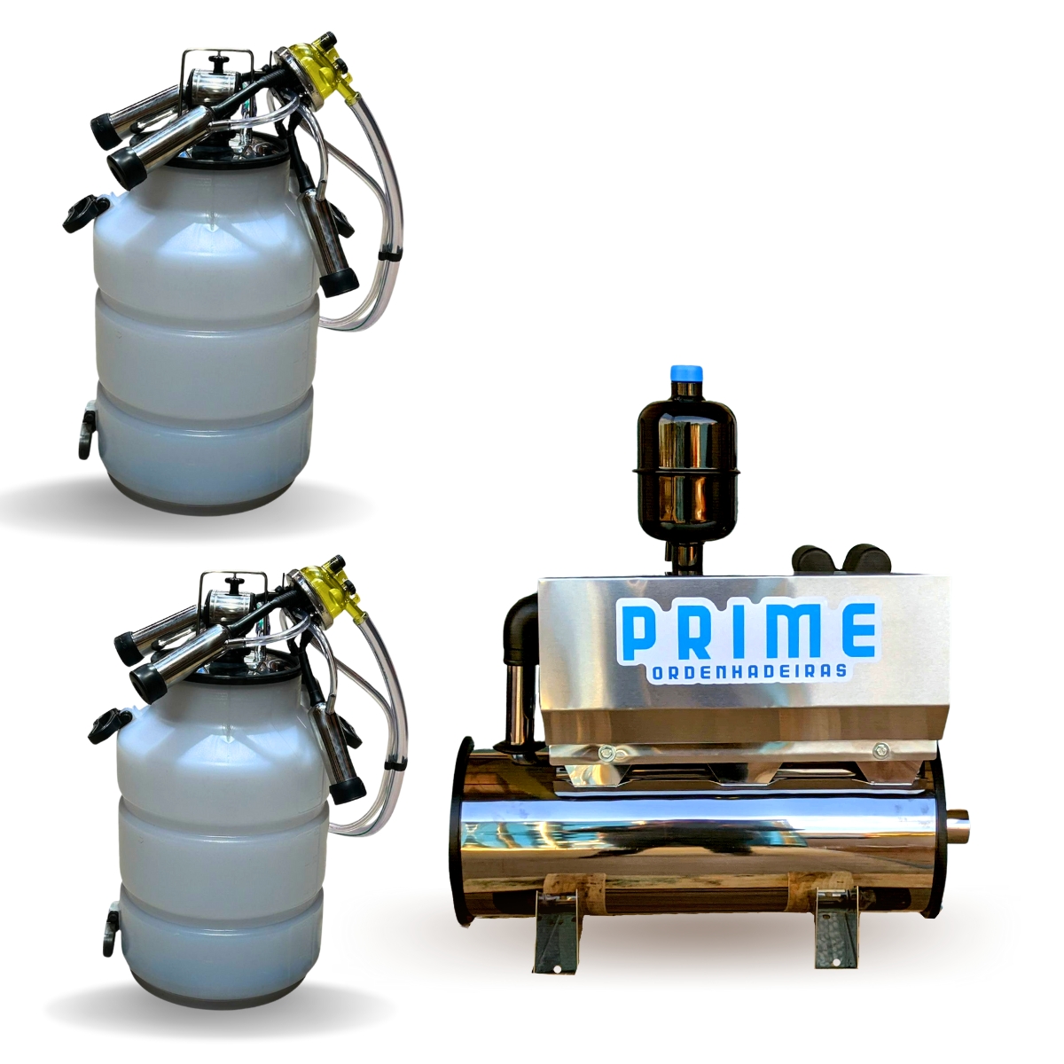 Ordenhadeira Inox Prime Balde ao Pé BV 600 litros - Motor 2 cv - De 1 a 5 conjuntos
